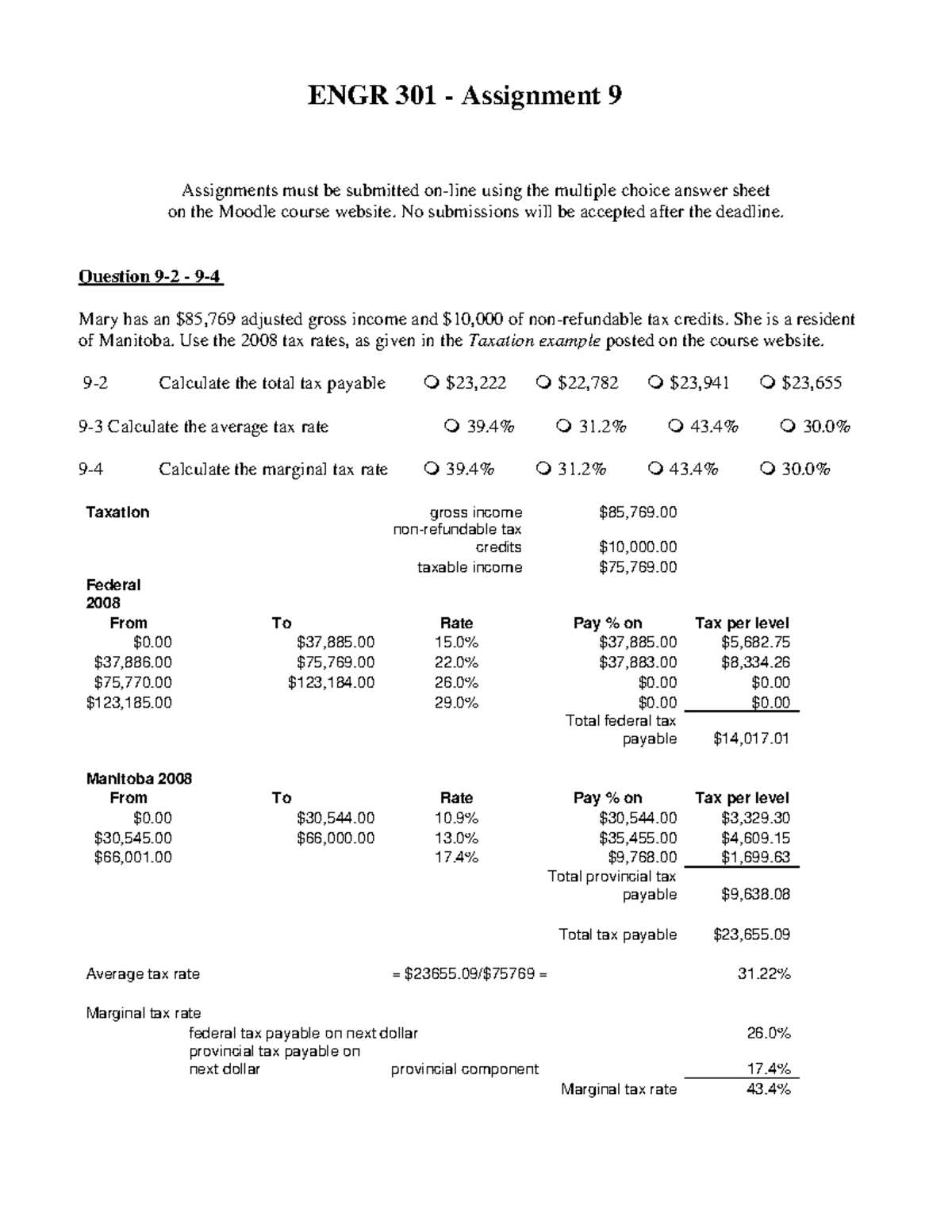 Assign 9 SOLUTION ENGR 301 - ENGR 301 - Assignment 9 Assignments must be submitted on-line using ...