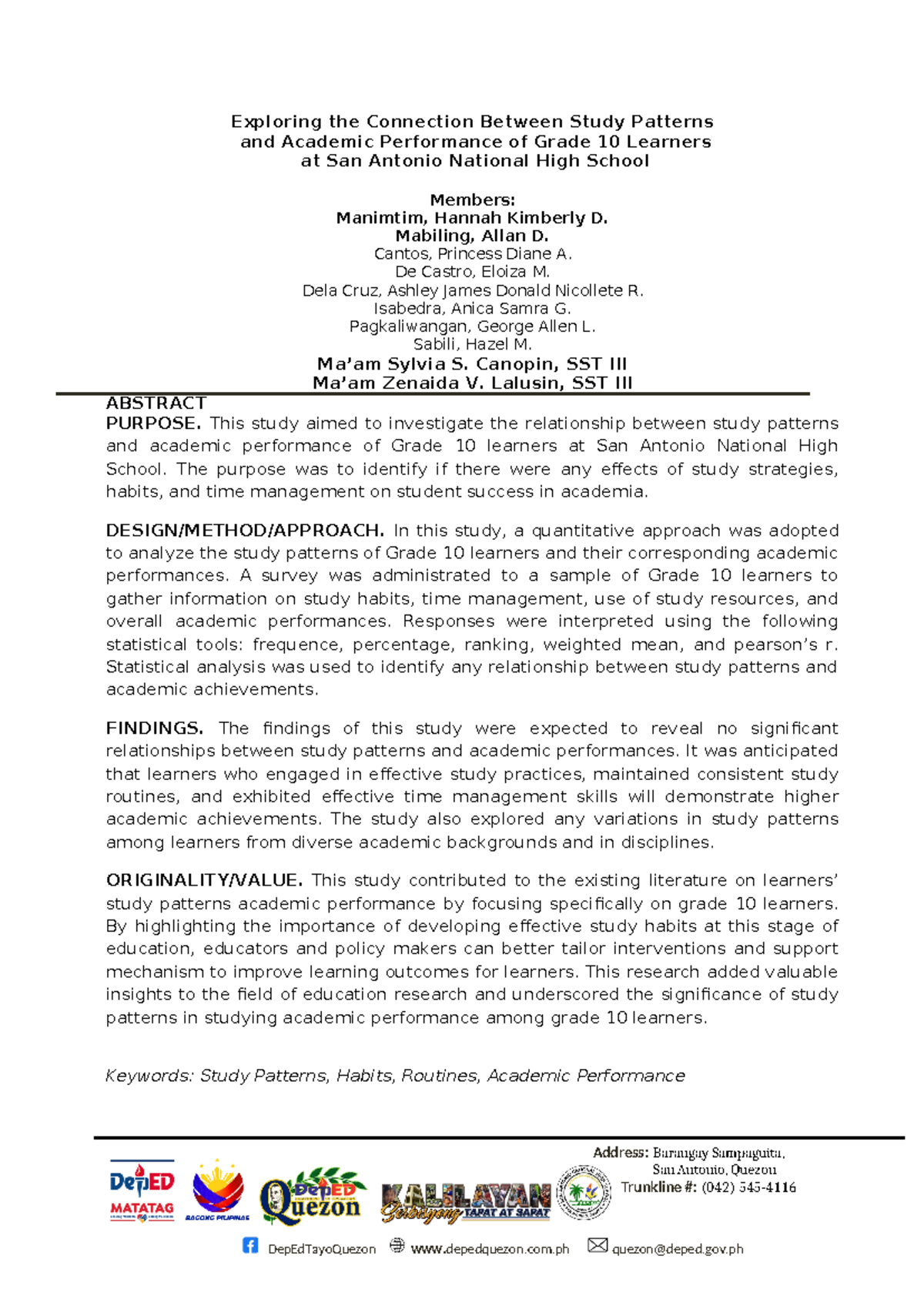 Exploring The Connection Between Study Patterns and Academic ...