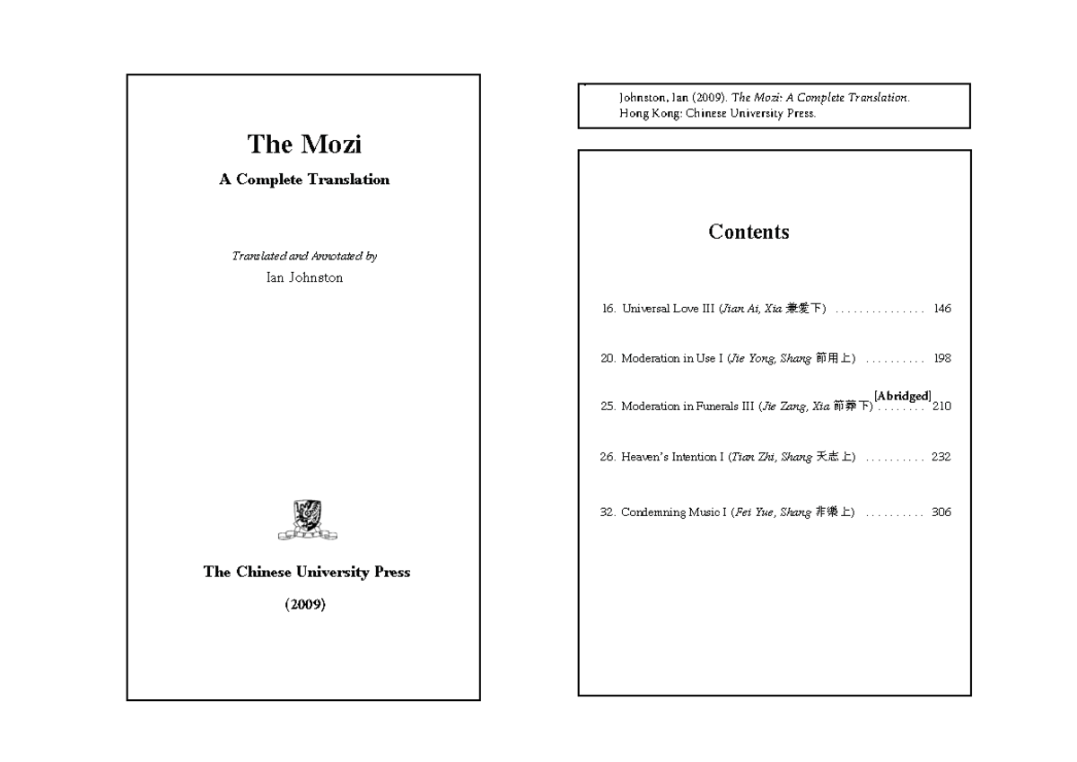 3. Mozi (2009 ) - [Selections from The Mozi] (V2 - The Mozi A Complete ...