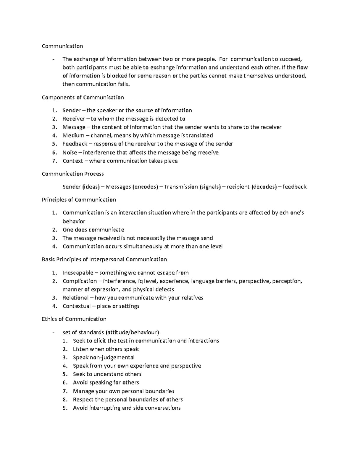 PCOM -1st Sem - Notes in Pcomm 1st Sem - Communication - The exchange ...