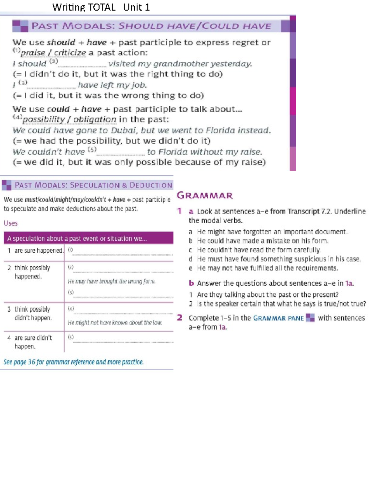 Writing 1 - English Listening & Speaking - Writing TOTAL Unit - Studocu