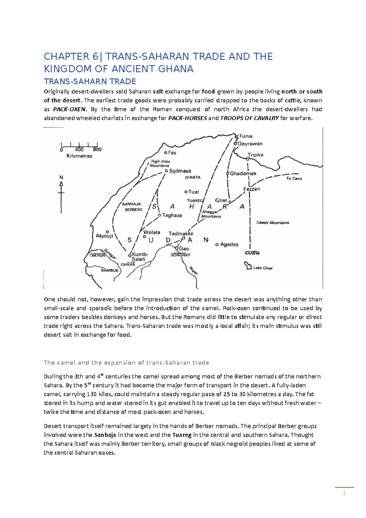 Chapter 6 - CHAPTER 6| TRANS-SAHARAN TRADE AND THE KINGDOM OF ANCIENT ...
