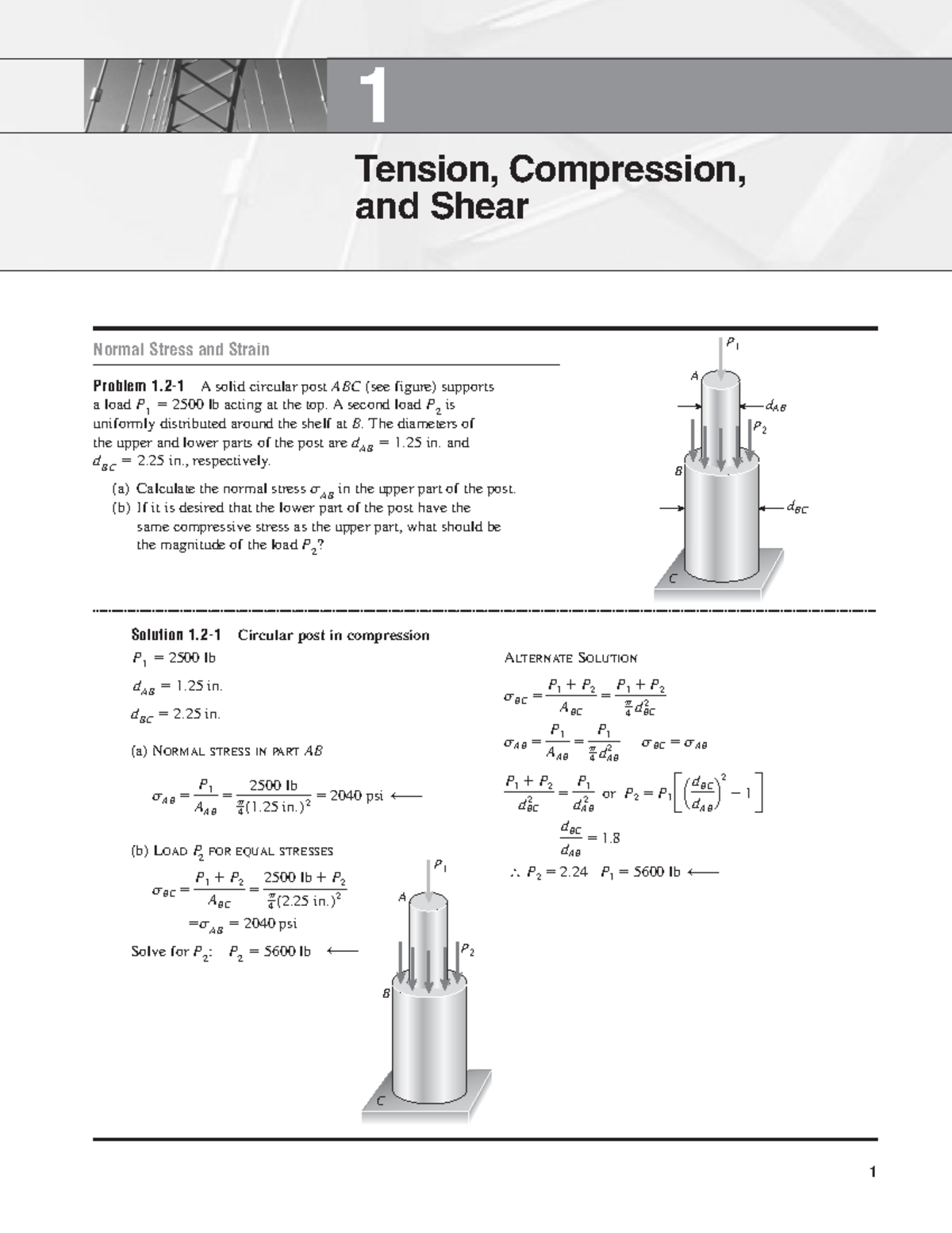 Mechanics of Materials Chap 01-01 solution - Normal Stress and Strain ...