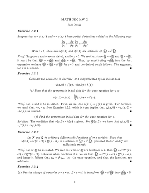MATH 4100 HW 1 - HW assignment - MATH 4100 HW 1 Exercise 1-2. Find a ...