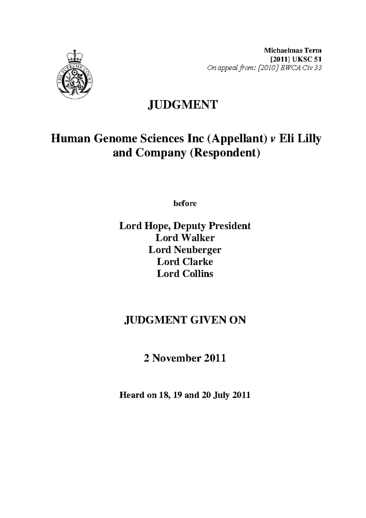 IV-07-Human Genome Sciences Inc v Eli Lilly & Co [2011 ] UKSC 51 ...