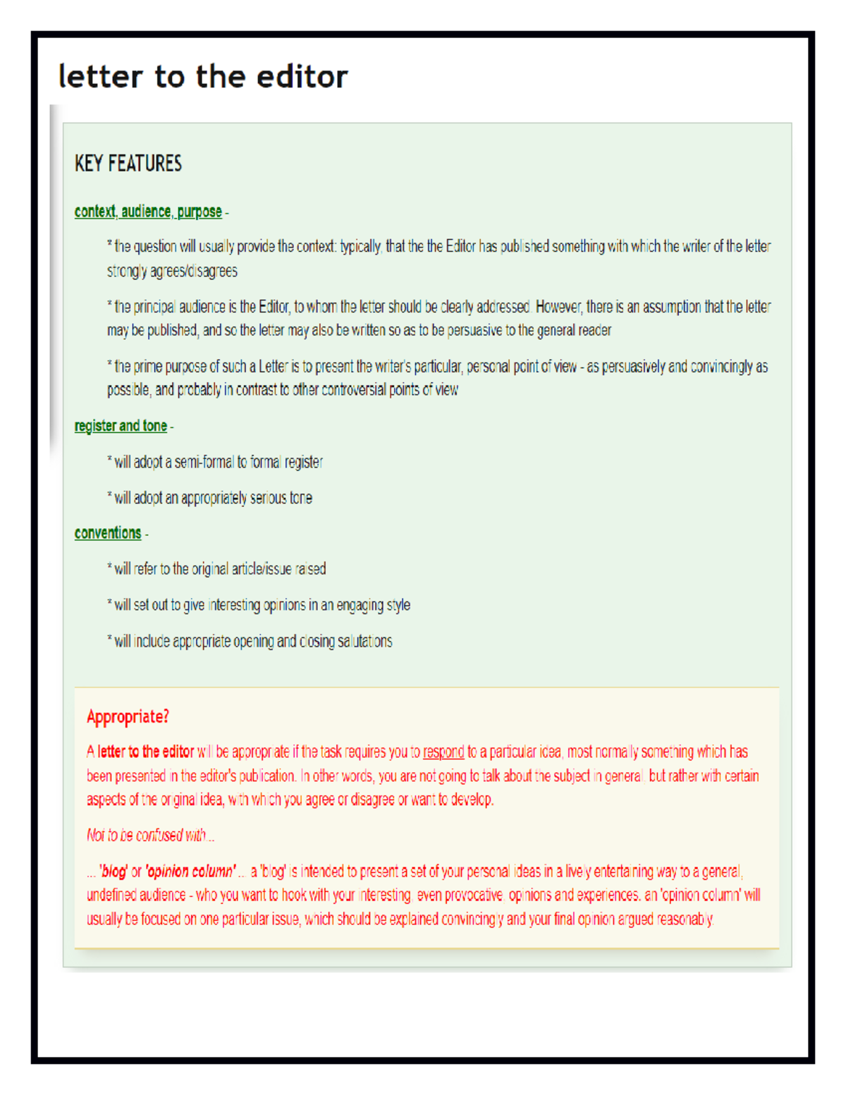 Letter to the editor - English - Studocu