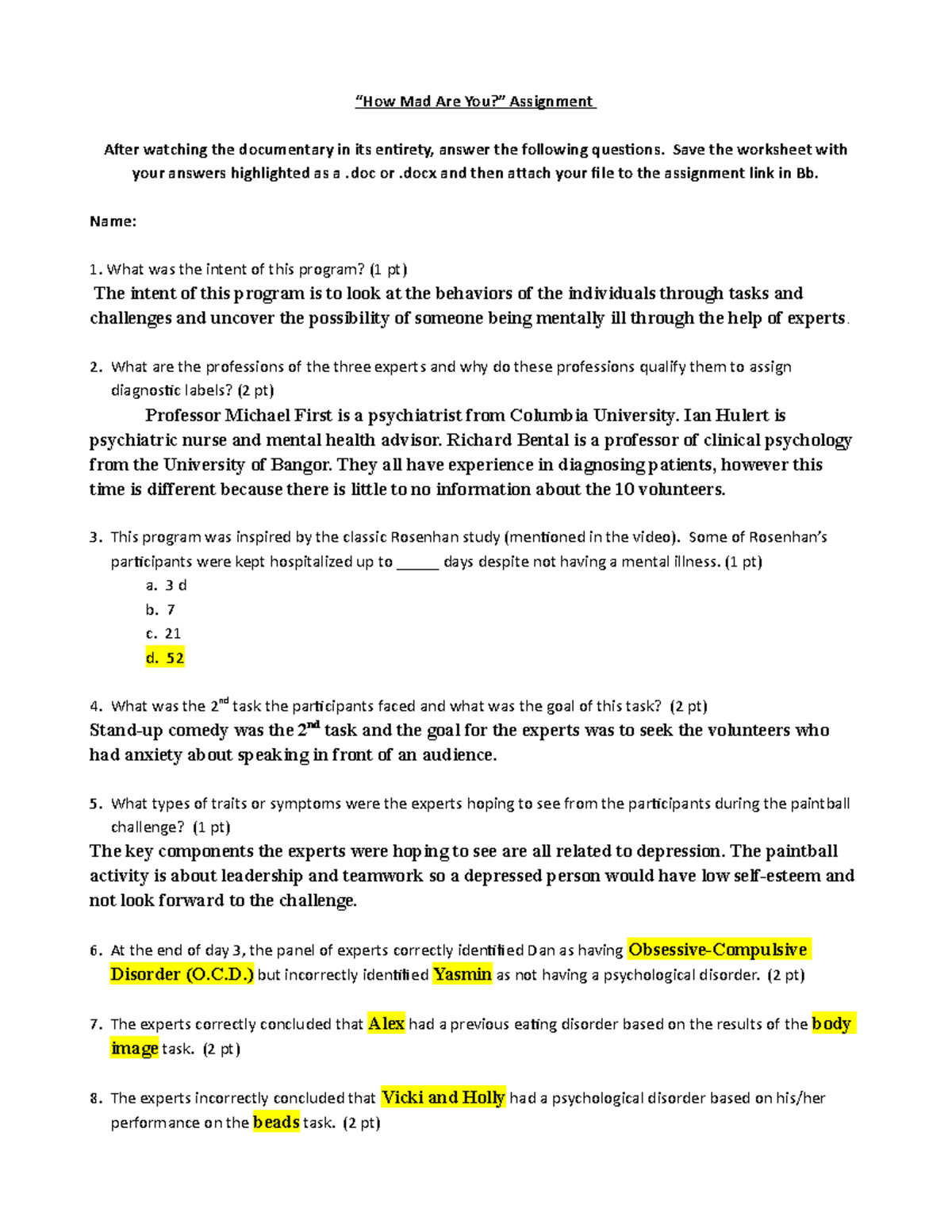 How Mad Are You - This assignment is for Abnormal Psychology 215 at ...