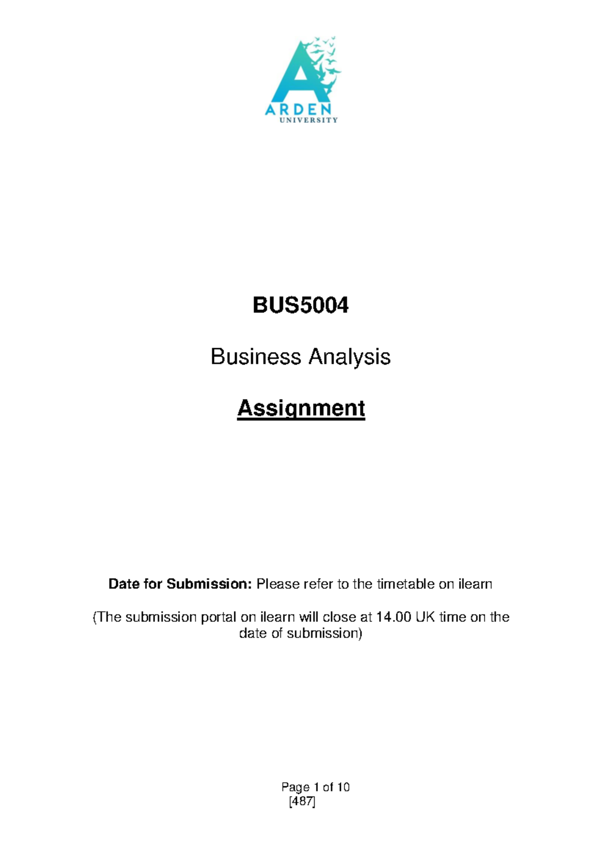 5228878 1179747745 BUS5004 Business Analysis487 pdf - Page 1 of 10 BUS Business Analysis ...