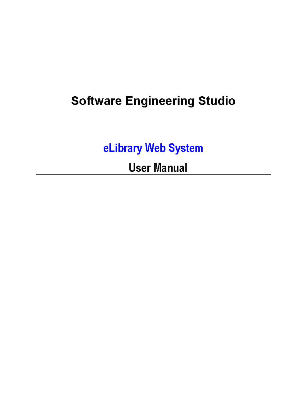 41093 - User Manual - Software Engineering Studio eLibrary Web System ...