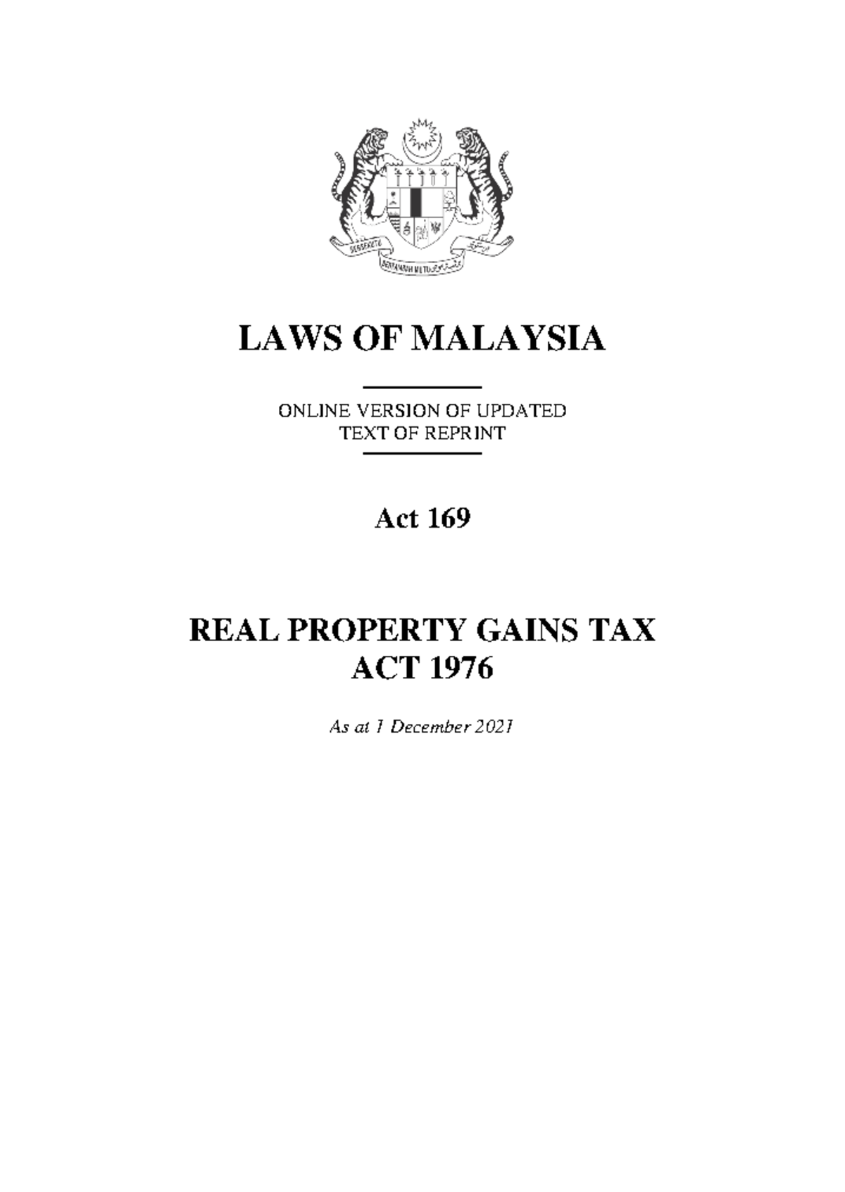 RPGT ACT - please make a reference to the latest version if there is ...