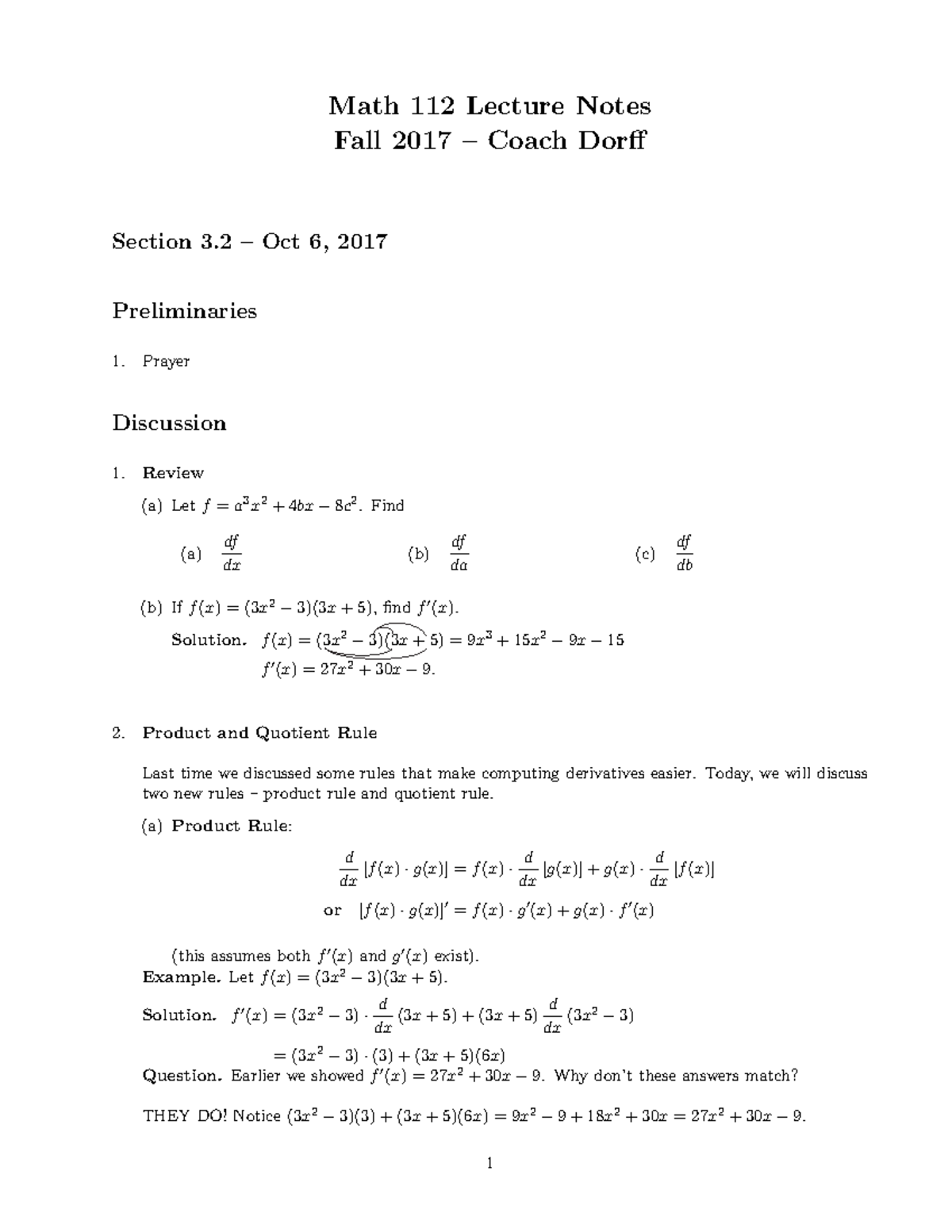 Sect 3 2 - Sect 3.2 - Dr. Johnson - Math 112 Lecture Notes Fall 2017 ...