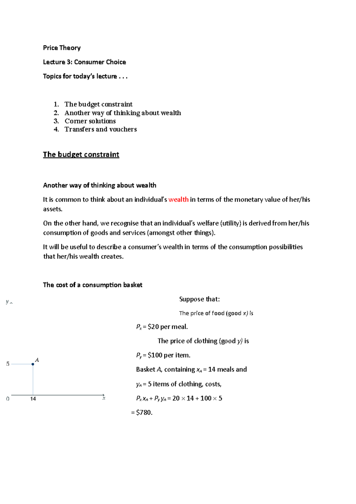 Price Theory Notes Week 3 Lec Summary - Price Theory Lecture 3 ...
