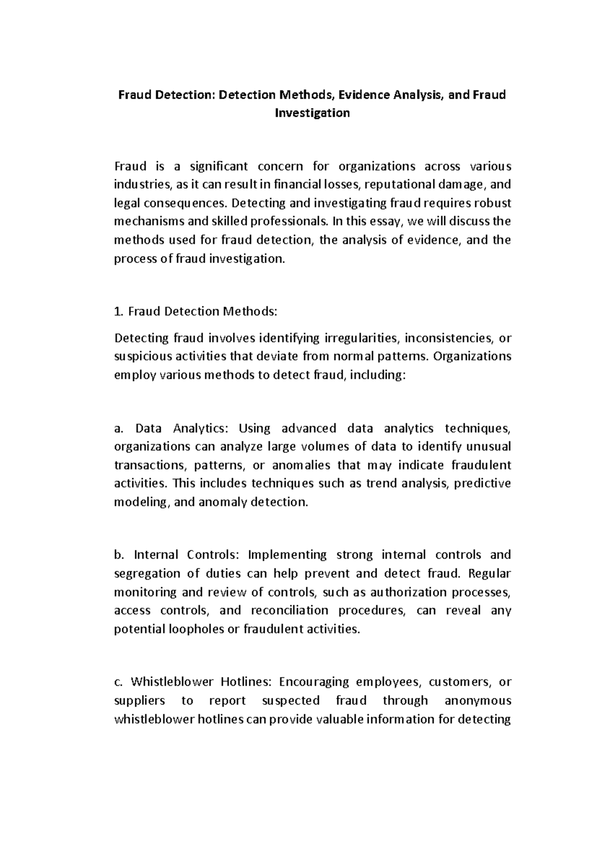 Fraud Detection - learning - Fraud Detection: Detection Methods ...