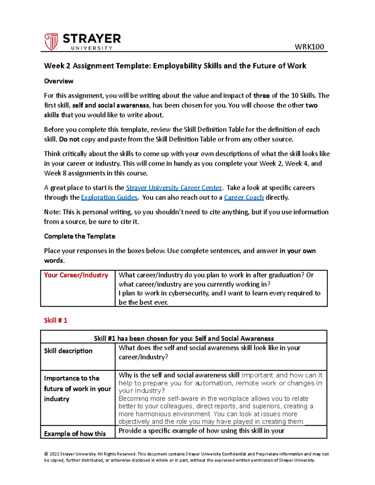 Jarrod Johnson, WRK100 Week 2 Assignment Future of Work - WRK Week 2 Assignment Template: - Studocu