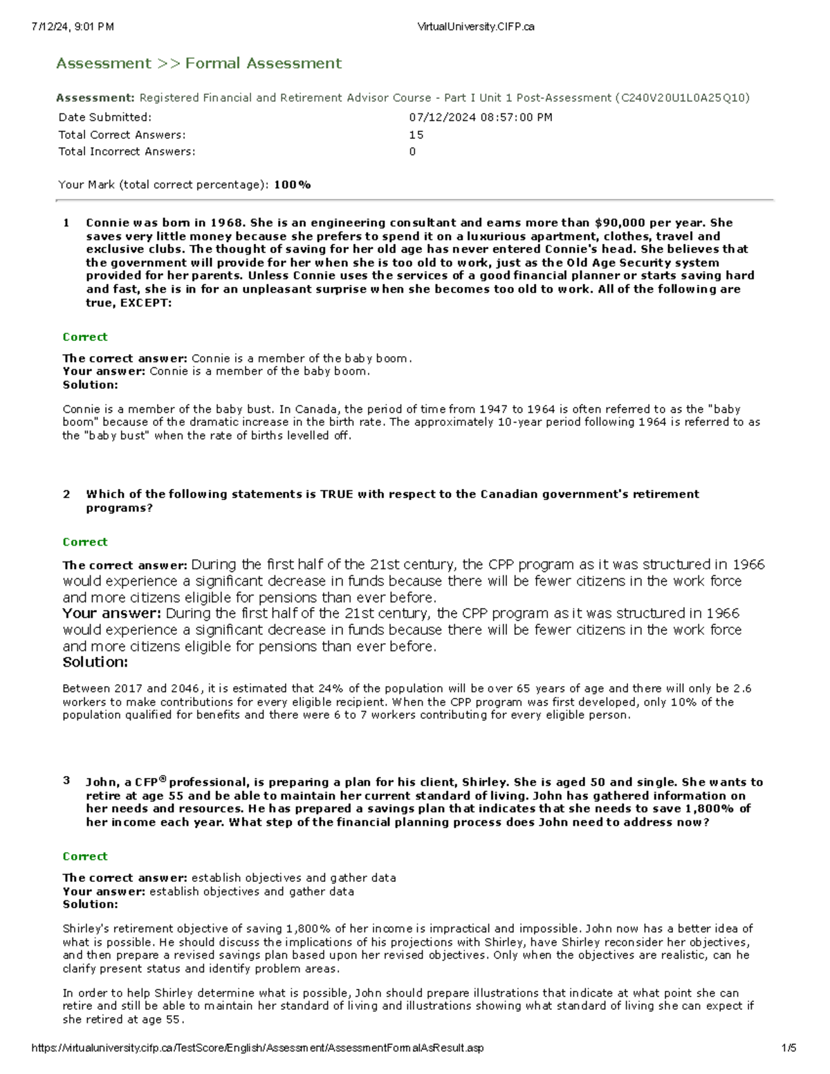 Unit 1 Assessment - RFRA Part 1 Unit 1 - Assessment >> Formal ...