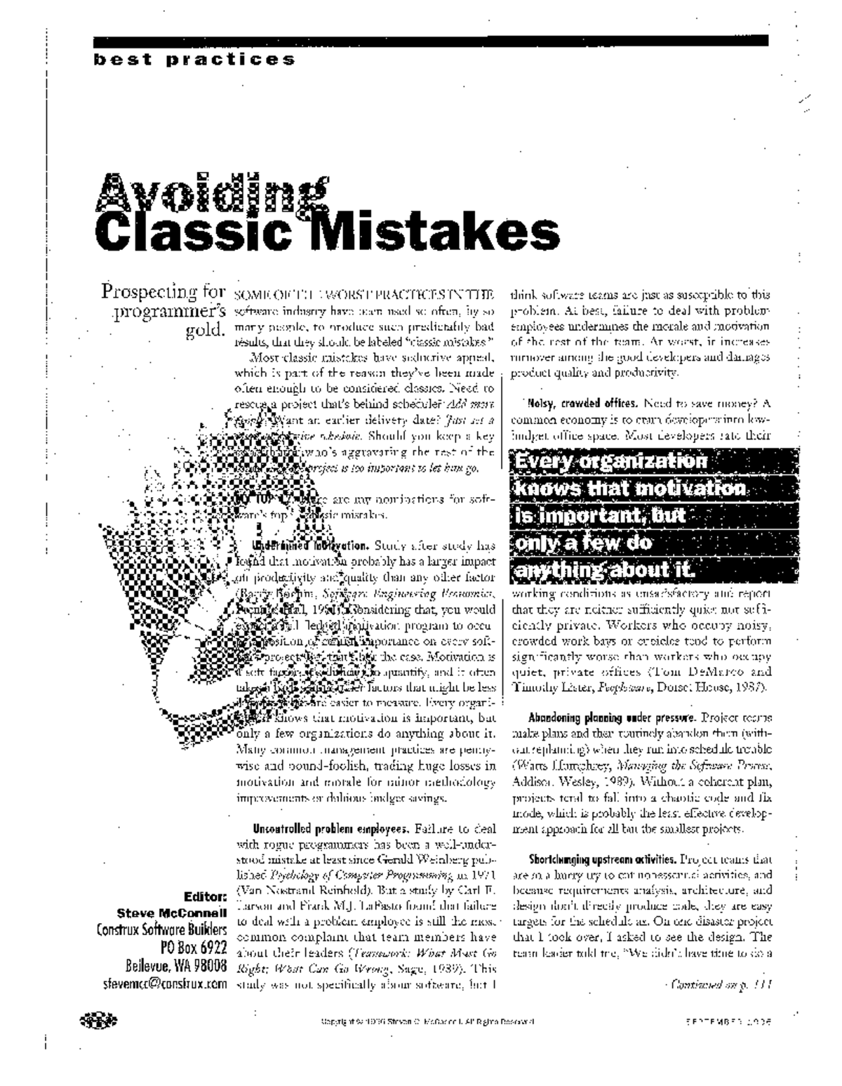 Lab0A Classic Mistakes - best practices takes Prospecting for SOME OF THE WORST PRACTICES IN THE ...