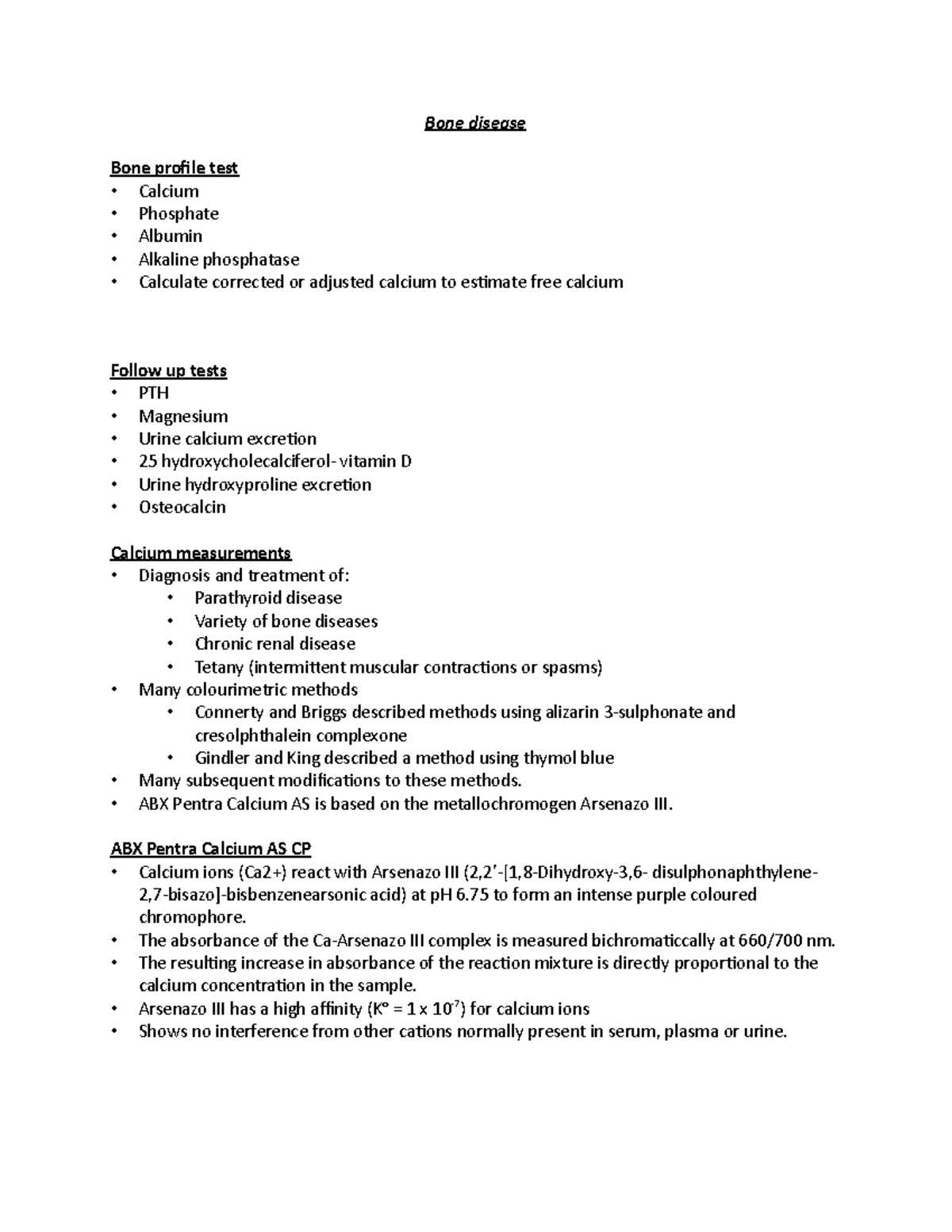 Bone profile: 1 - Bone disease Bone profile test Calcium Phosphate ...