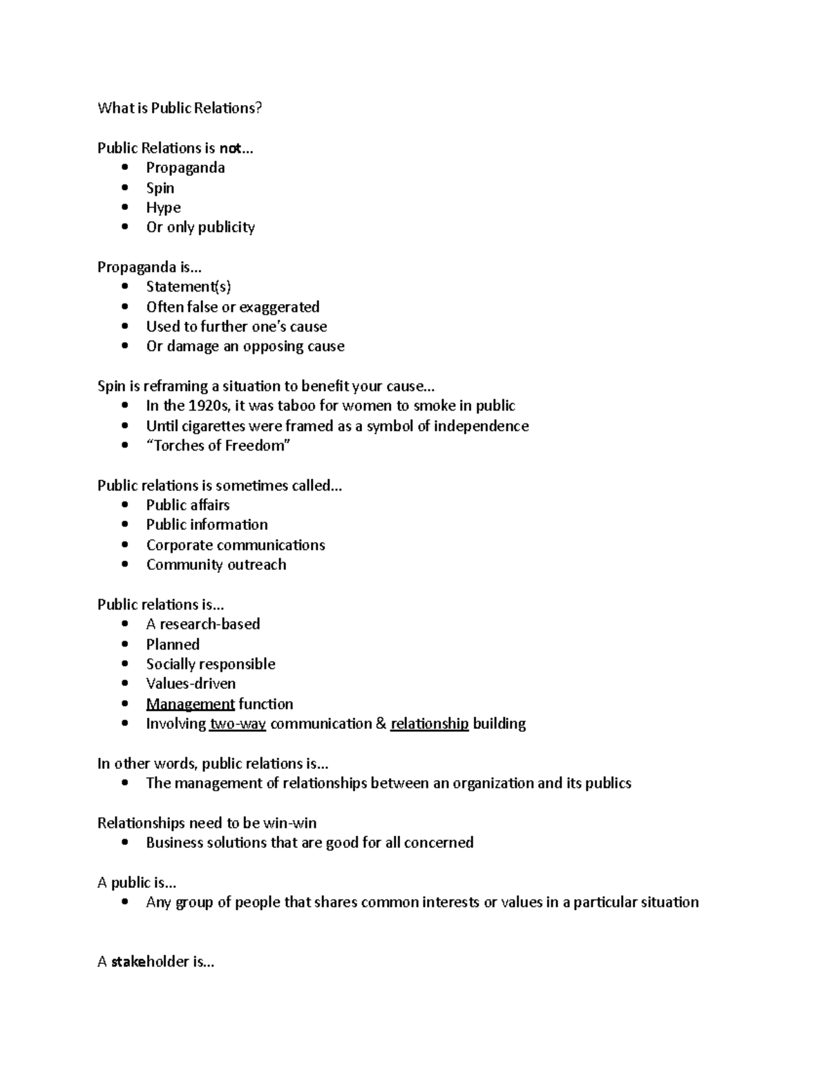 Pr272 ch1 - Taught by Professor Amy Hitt - What is Public Relations ...