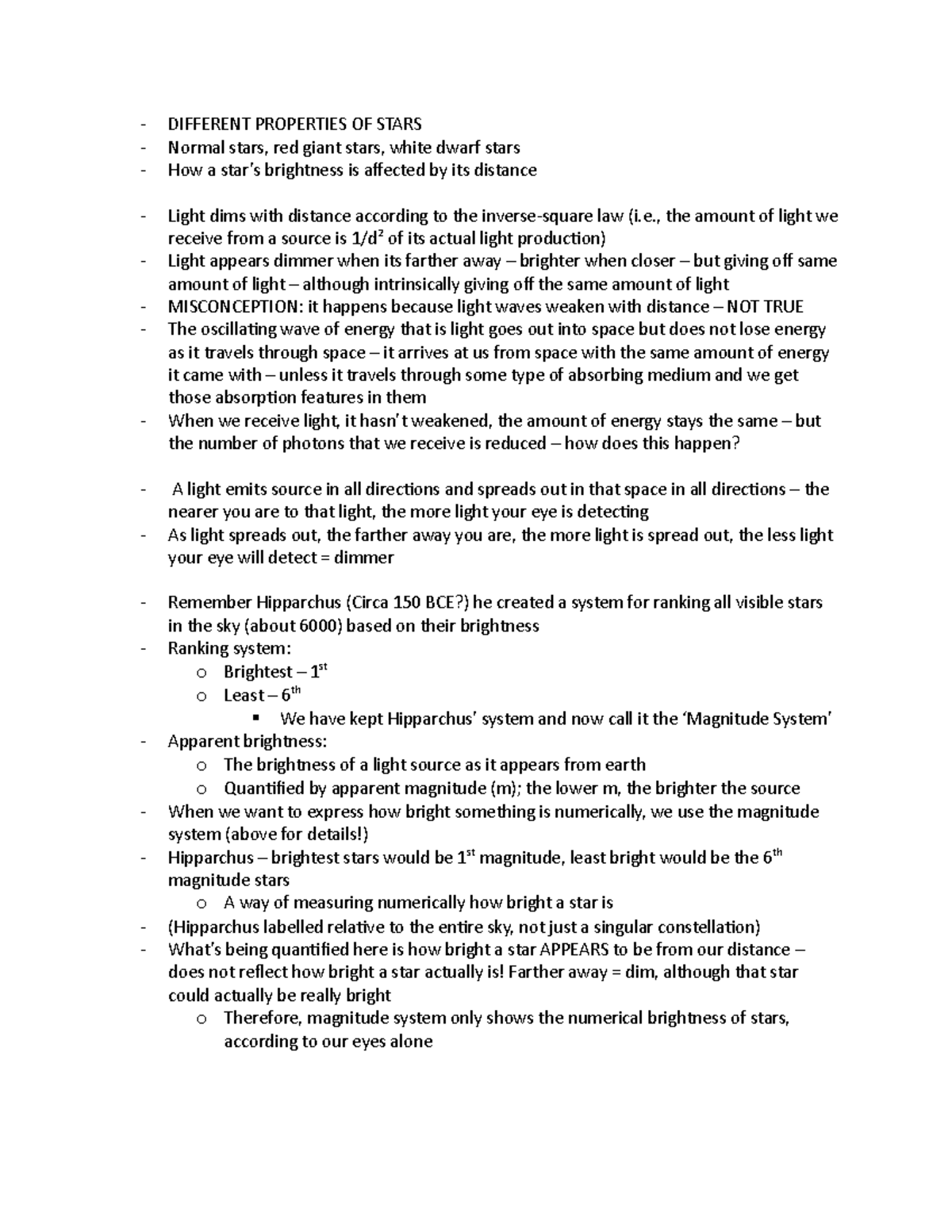 PART 12 - Light and Distance - DIFFERENT PROPERTIES OF STARS Normal ...