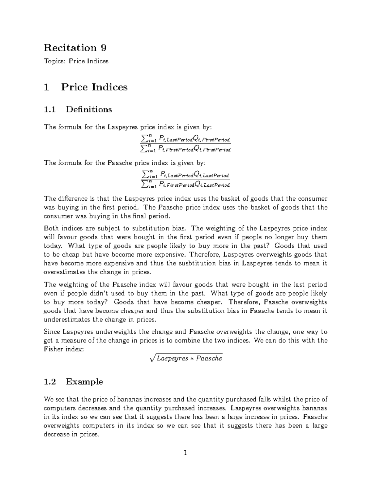 9 Price Indices Recitation Recitation 9 Topics Price Indices 1 1 9-price-indices-recitation-recitation-9-topics-price-indices-1-1