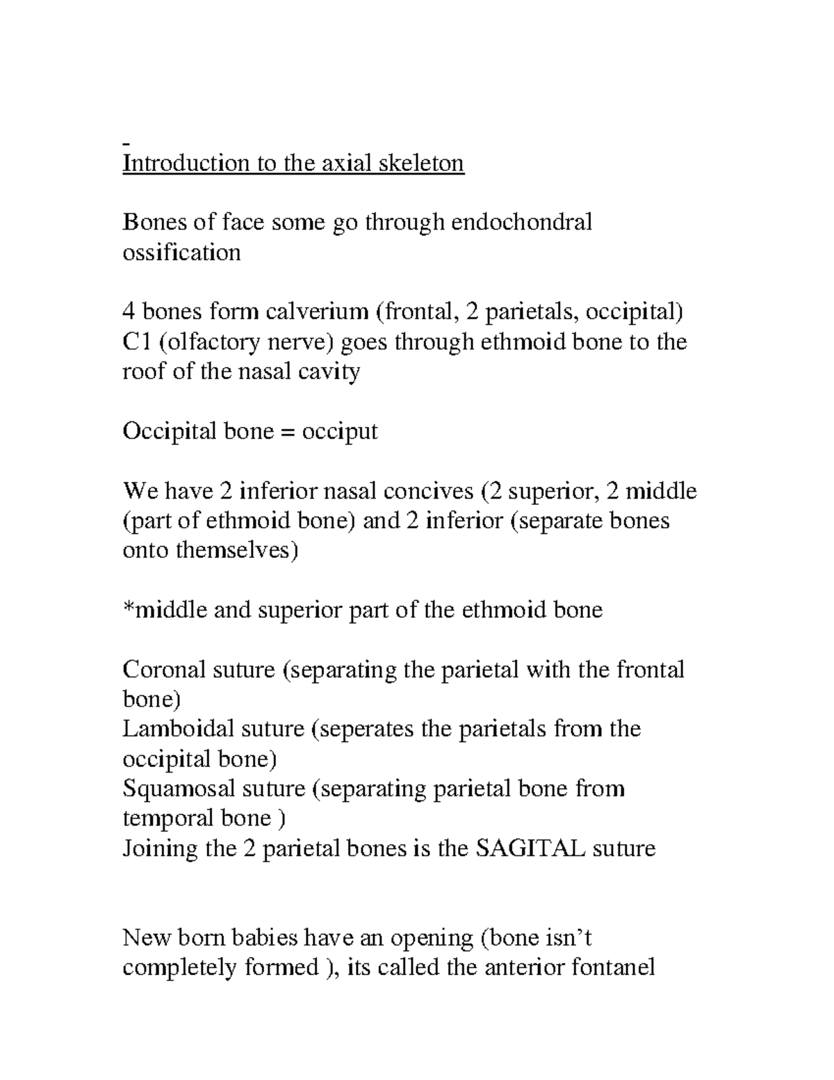 Lecture notes, course complete - anatomy notes (Unit 3) - Introduction ...