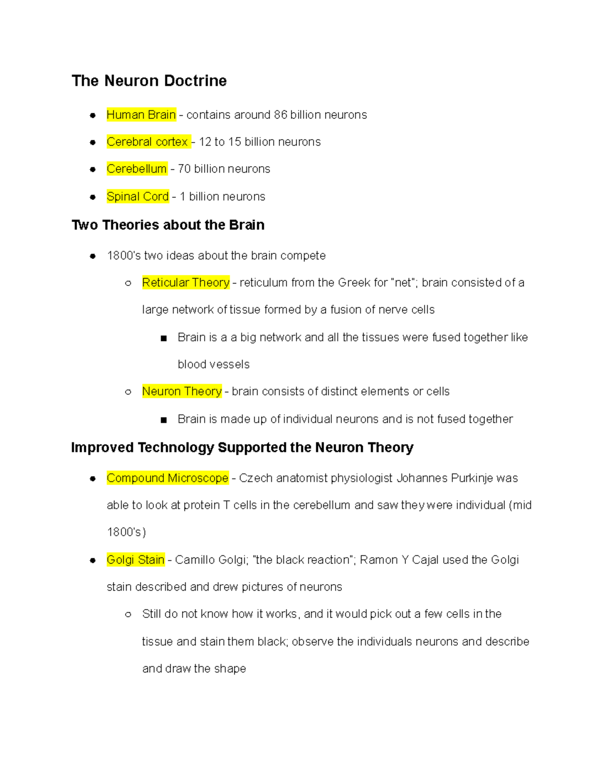 Lesson Two Nerve Cells and Action Potentials - The Neuron Doctrine ...