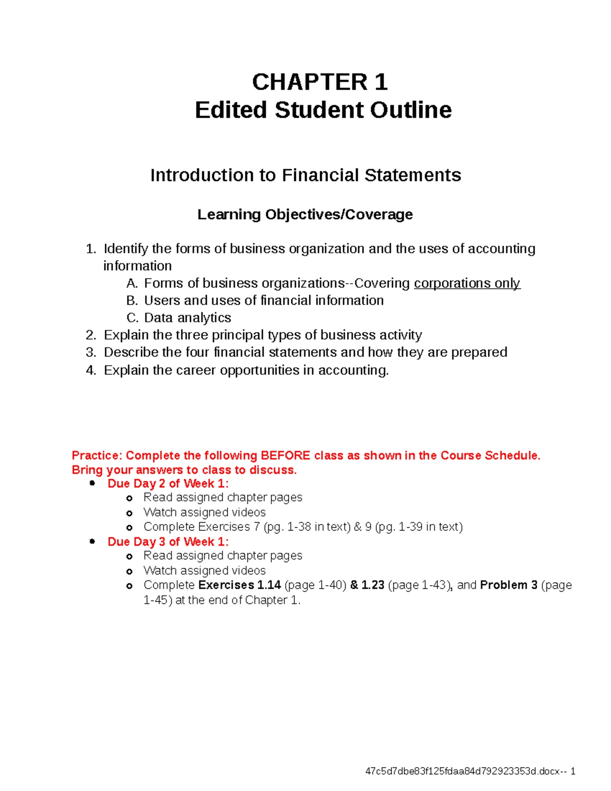 10e Edited Student Outline Ch01 - CHAPTER 1 Edited Student Outline ...