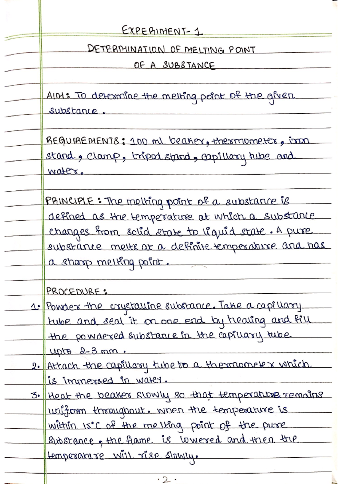 Grade XI Practical Record work. - Chemistry - Studocu