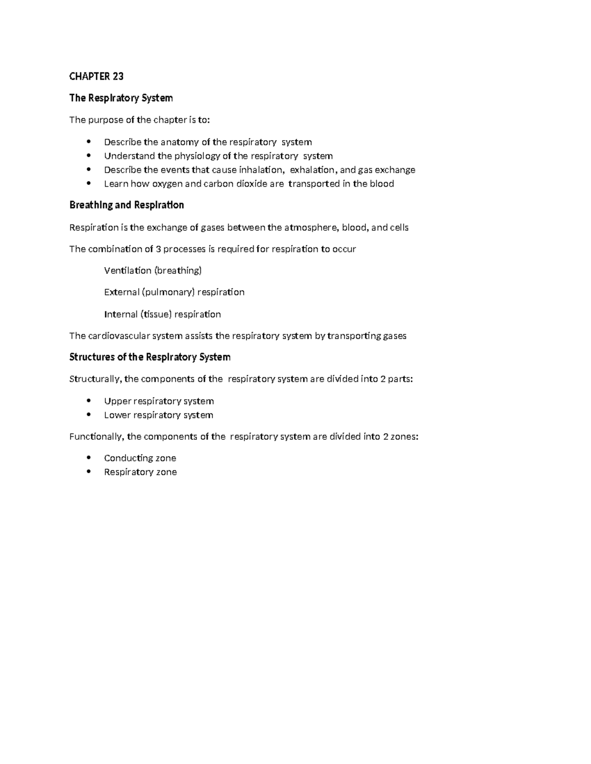 Respiratory-System - Haha - CHAPTER 23 The Respiratory System The ...