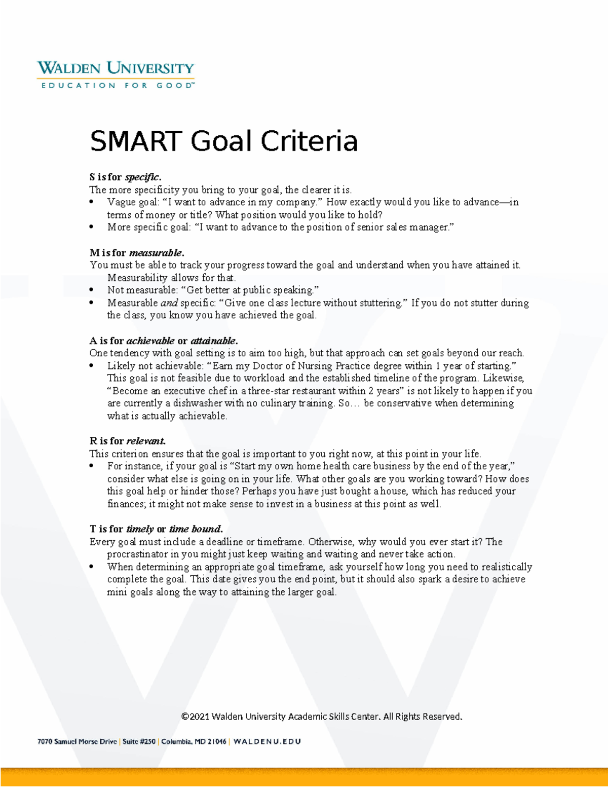 Smart-goal-criteria - SMART Goal Criteria - SMART Goal Criteria S is ...