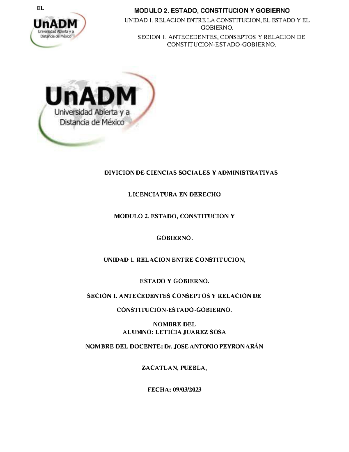 M2 U1 S1 Lejs Estado Constitucion Y Gobierno Modulo 2 Estado