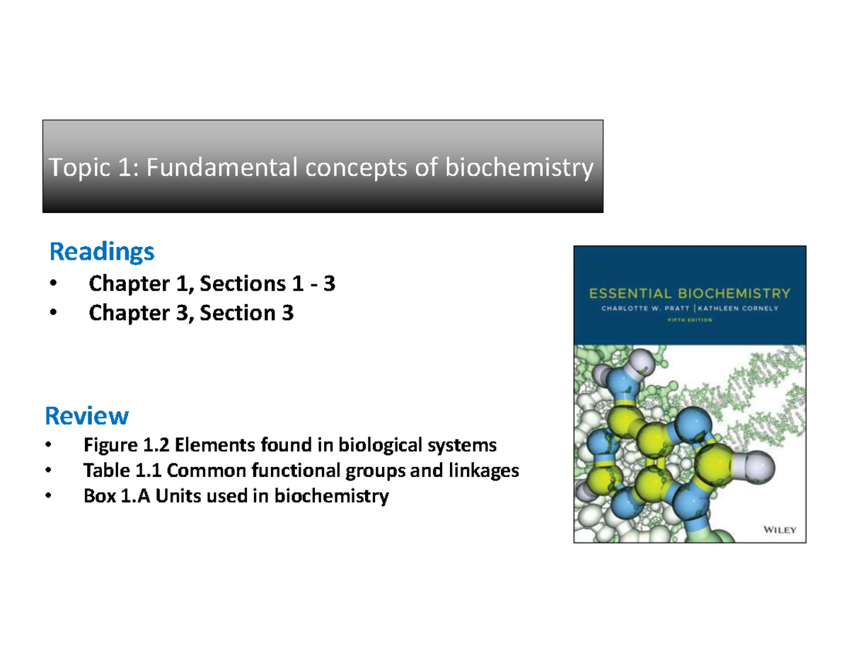 Topic 1 - Readings Chapter 1, Sections 1 - 3 Chapter 3, Section 3 Topic ...
