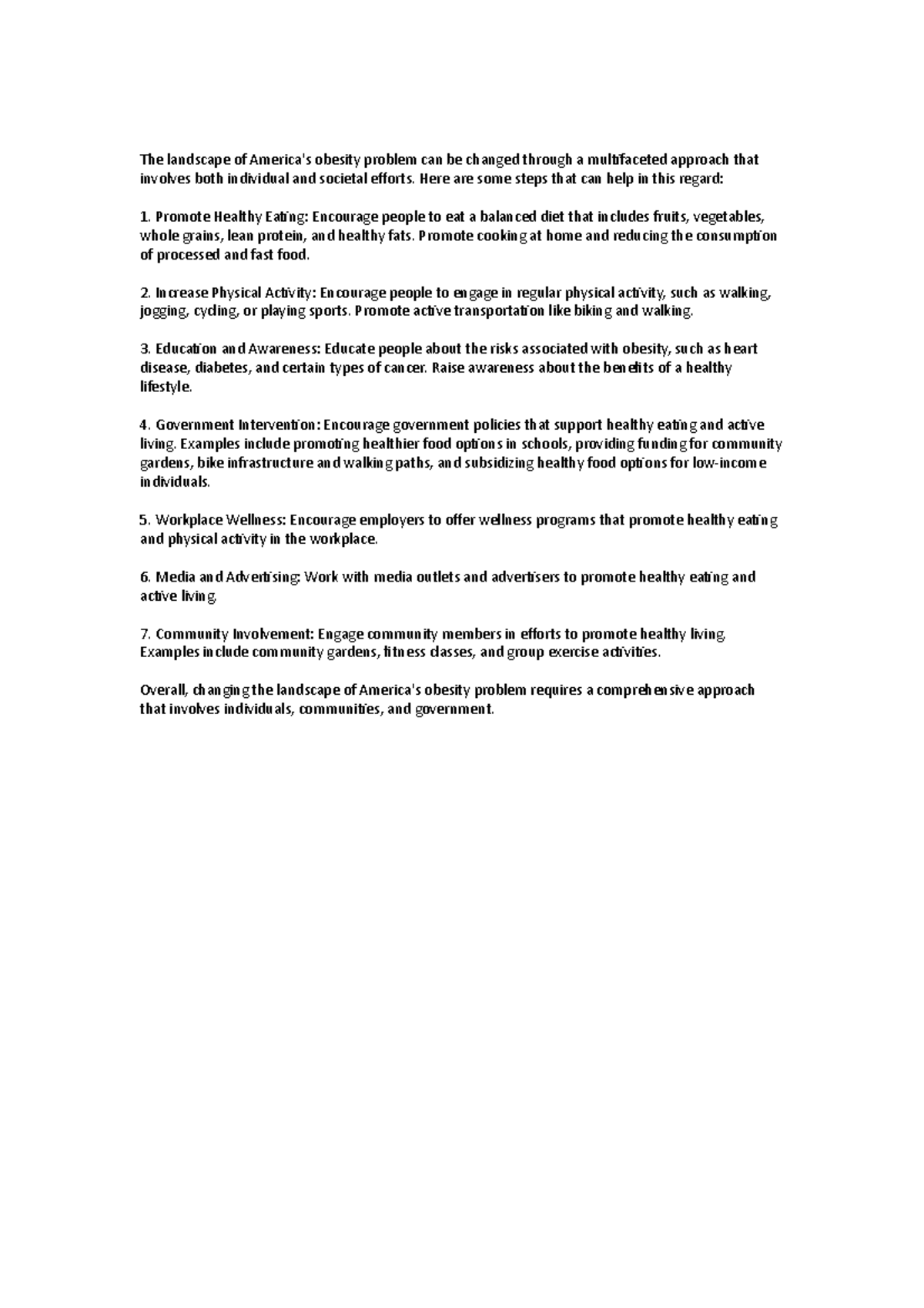 America's Obesity Problem - Here are some steps that can help in this ...