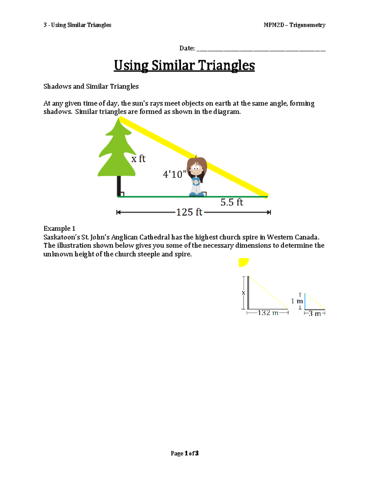 03 - Using Similar Triangles - Similar triangles are formed as shown in ...