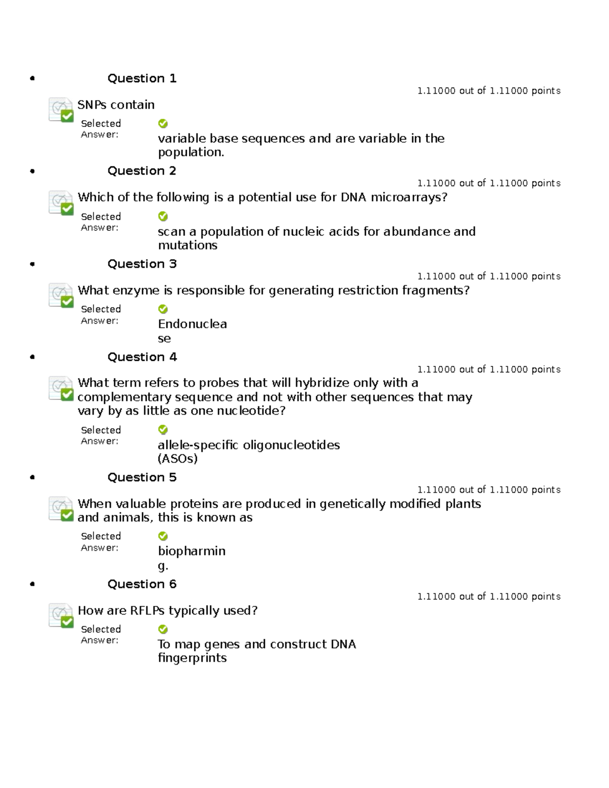 Genetic Testing and Biotechnology Quiz - Studocu
