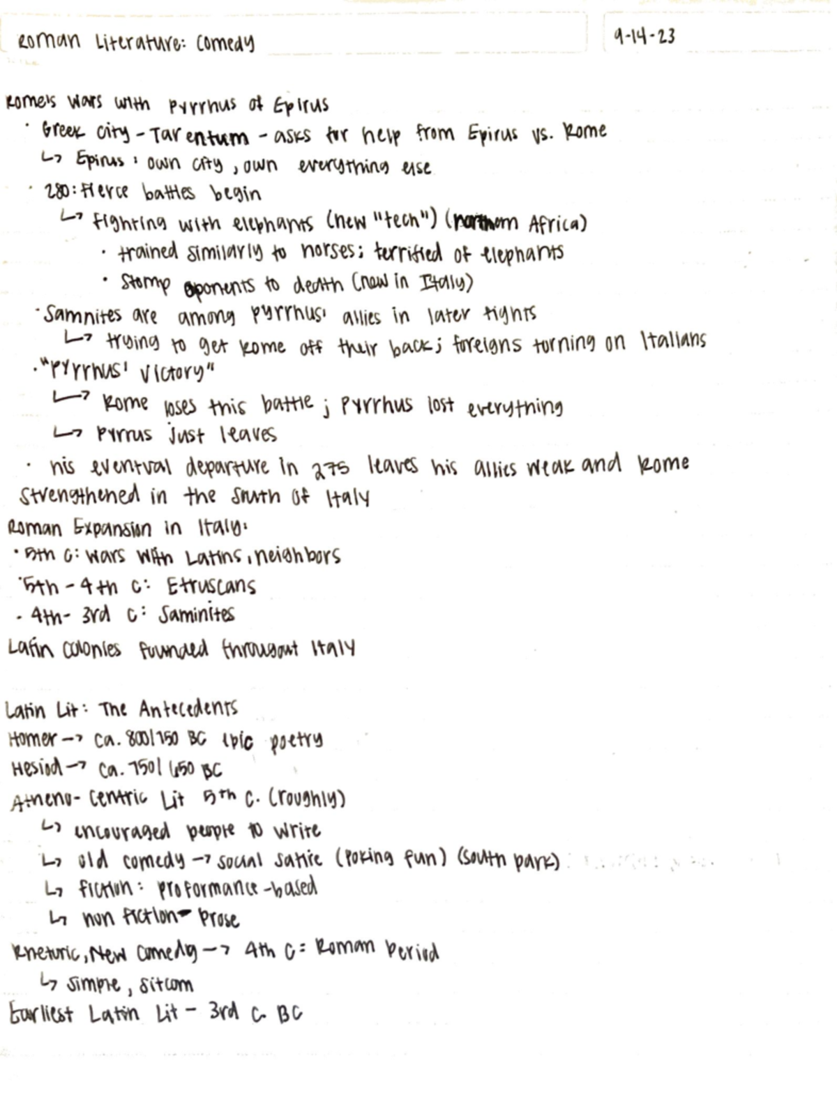 Roman Literature comedy - Roman Literature: Comedy Rome's wars with ...