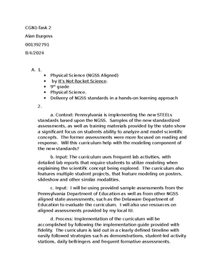 GGN1 Task 3 - Task 3-Passed - GGN1 Task 3 Evaluates Curriculum ...