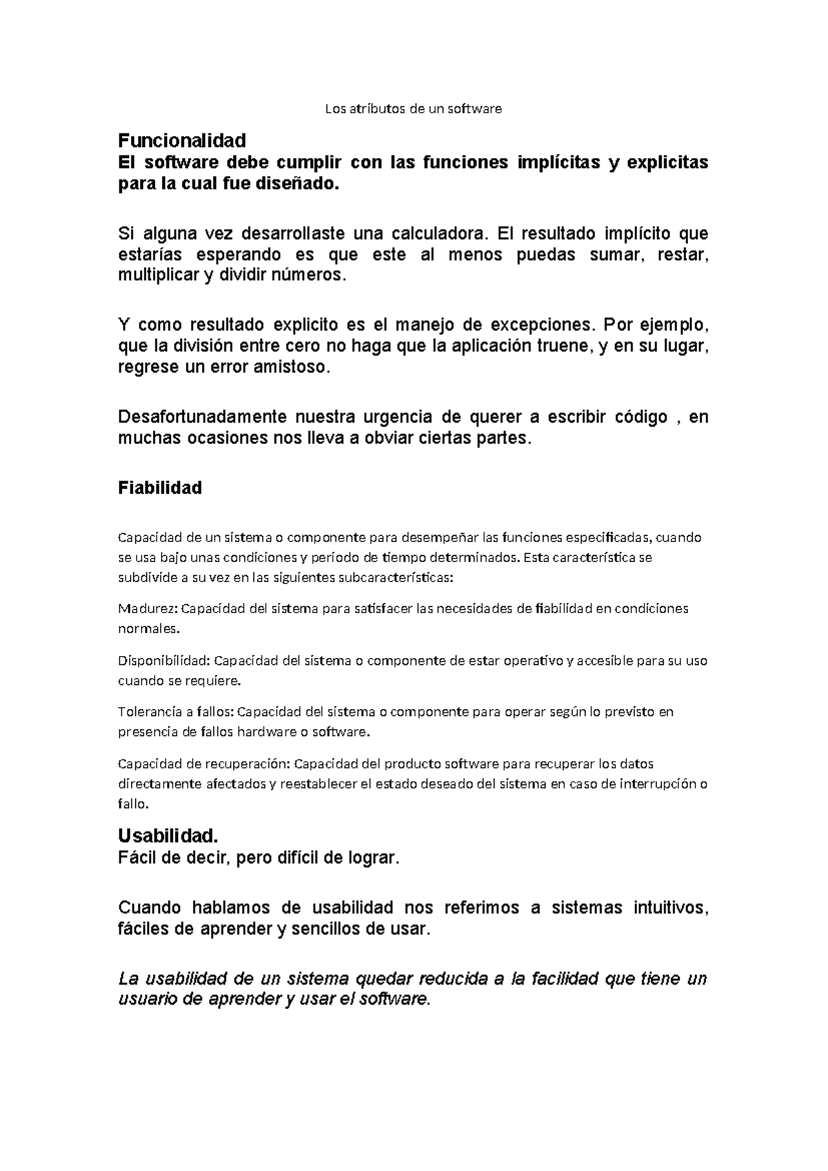 Los atributos de un software - Los atributos de un software ...