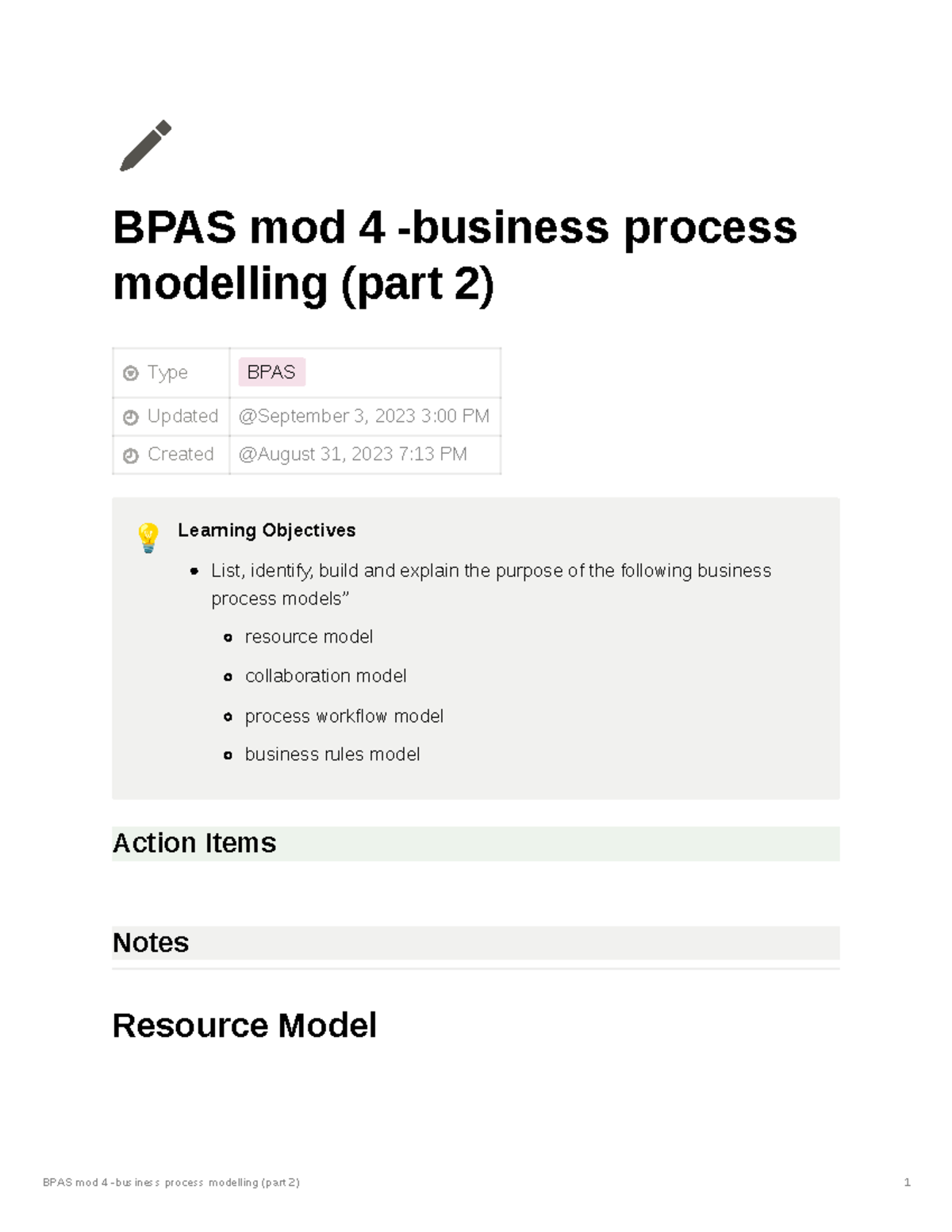 BPAS mod 4 -business process modelling (part 2) - roles (supervisor ...