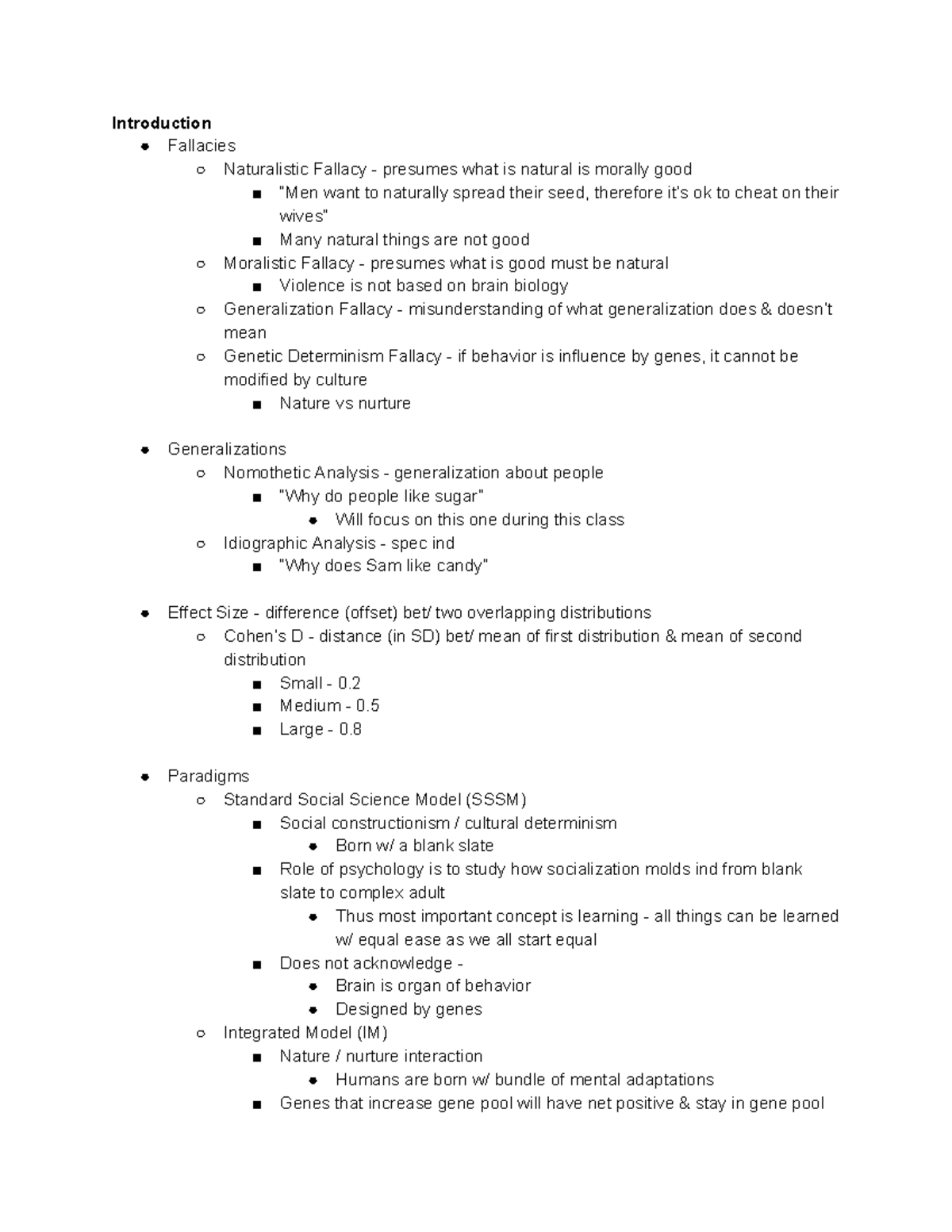 Midterm 1 - Dr. Mills - Introduction Fallacies Naturalistic Fallacy ...
