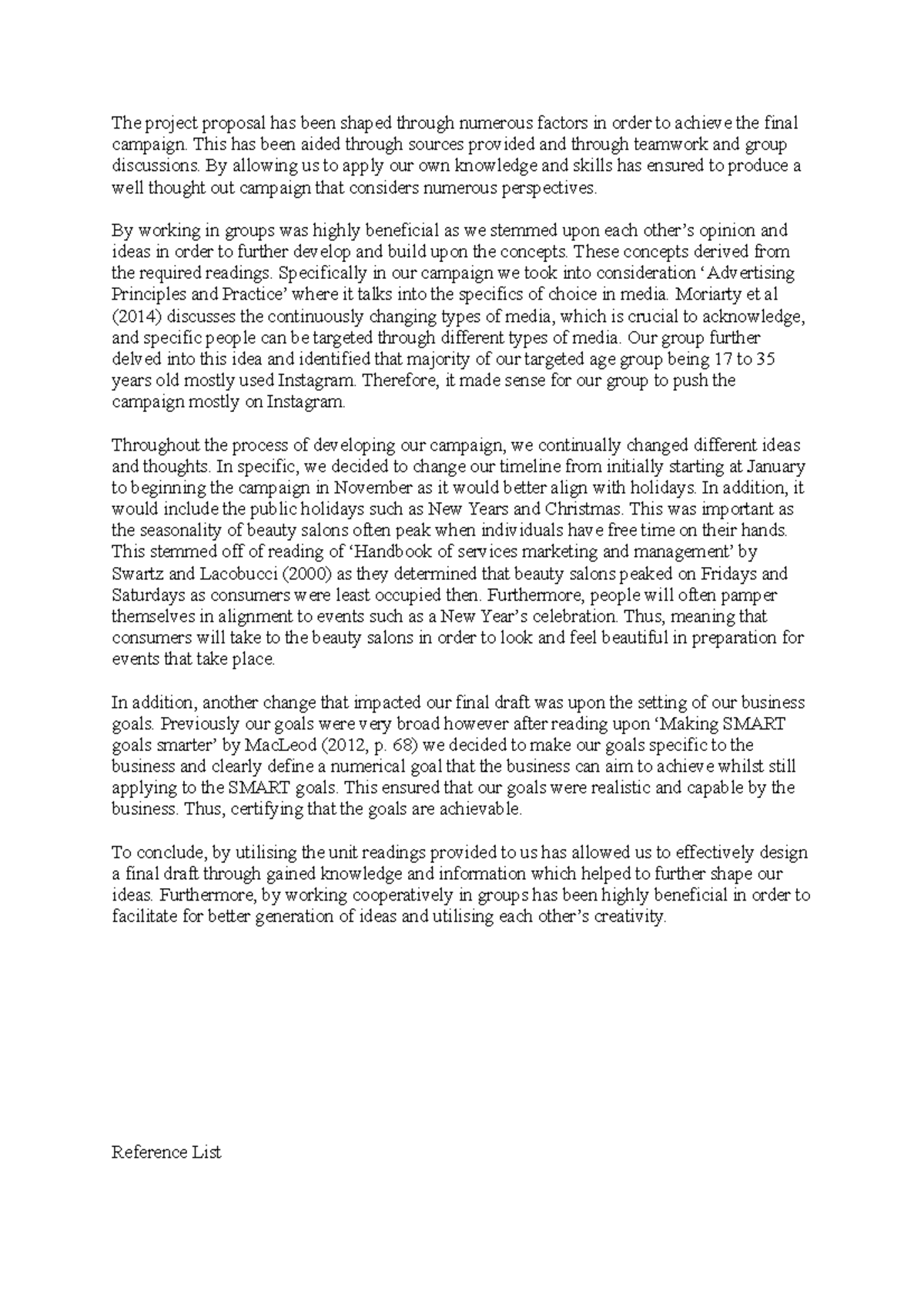 Individual rationale - The project proposal has been shaped through ...