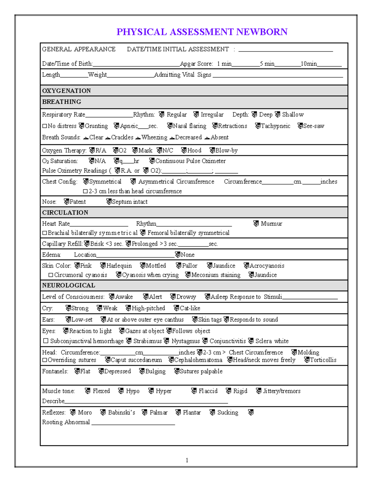 Physical+ Assessment+ Newborn - PHYSICAL ASSESSMENT NEWBORN GENERAL ...
