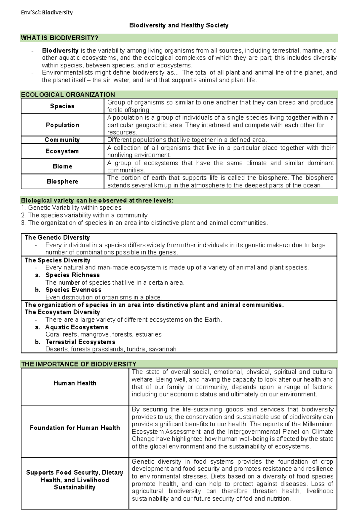 Special- Lesson-II - Assignment in ss5 - Biodiversity and Healthy ...