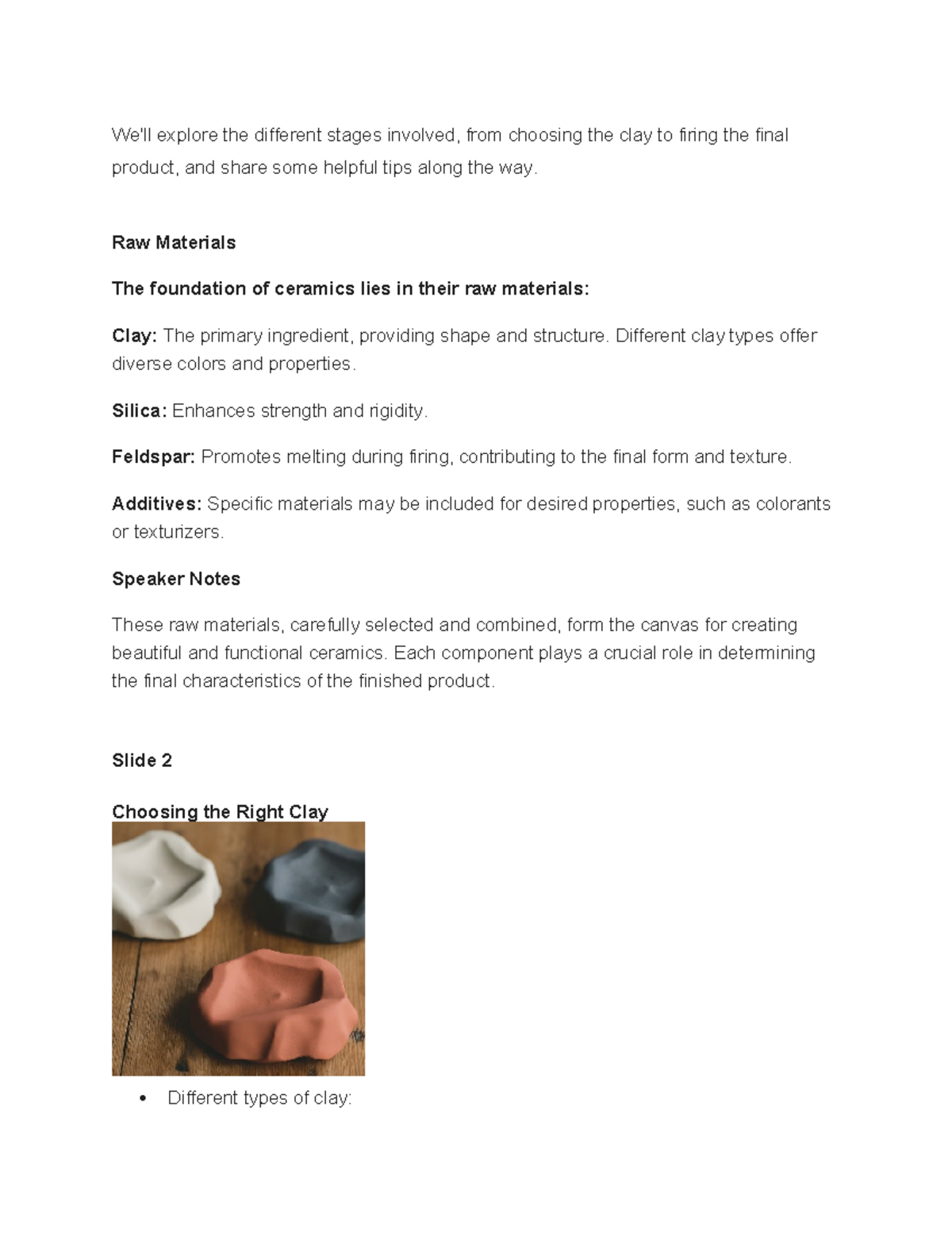 Process in making Ceramics Report - We'll explore the different stages ...