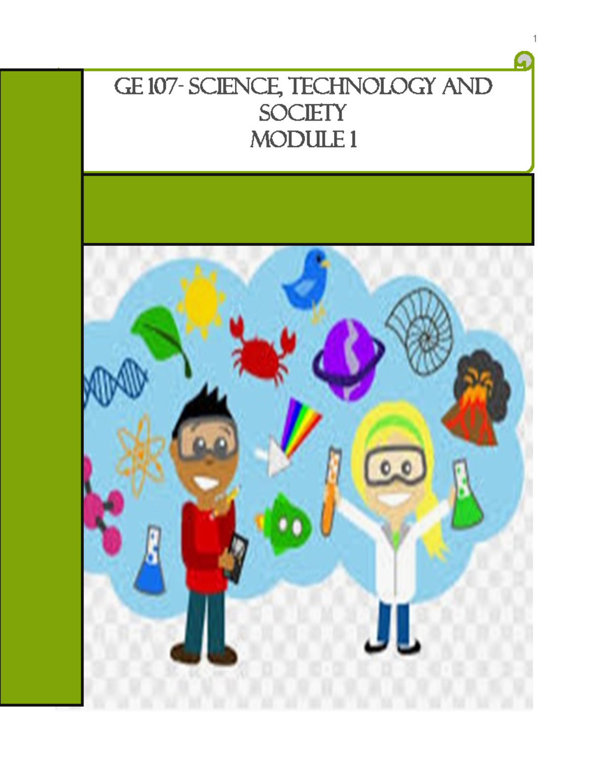 GE107 Science Technology AND Society - GE 107 - SCIENCE, TECHNOLOGY AND ...
