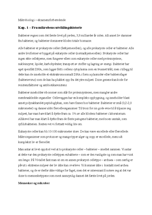 SYKP1200 - Notater om Bakterier - Mikrober, helse og sykdom Del 1: Mikrobenes verden – biologisk ...