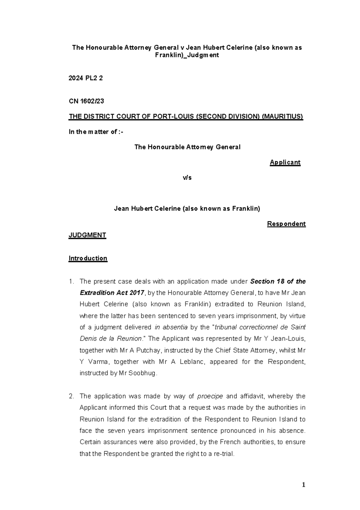 Honourable-attorney-general-v-jean-hubert-celerine-also-known ...