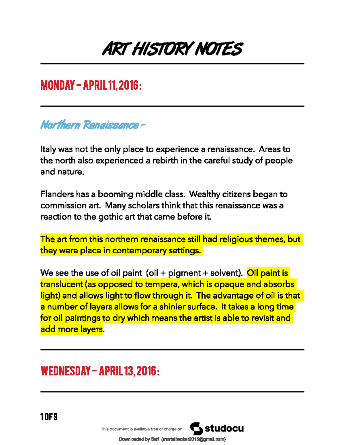 Northern Renaissance (notes) - CVA 102 - Studocu