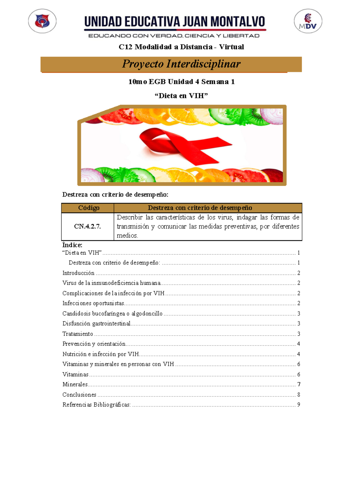 Guía Proyecto Interdisciplinar - 10MO EGB - U4 - S1 (1) - C12 Modalidad a Distancia - Virtual ...