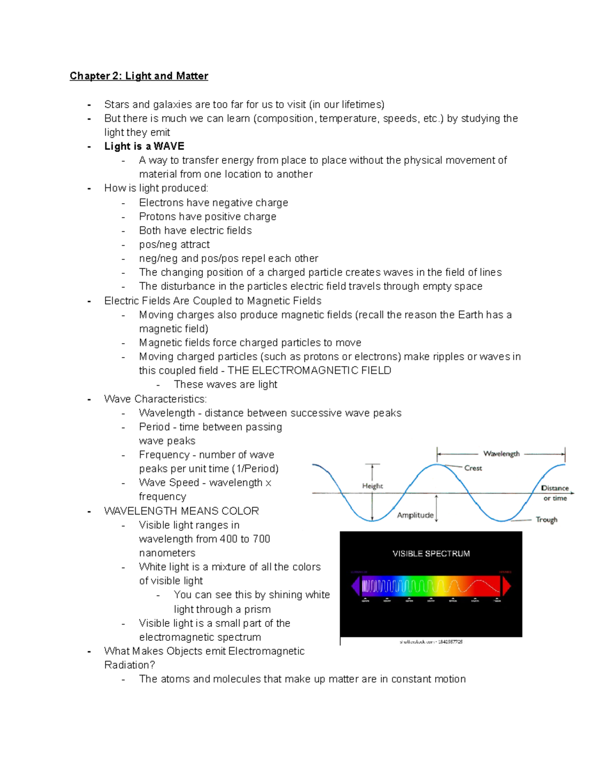 Ast lectures 2 - NOTES FOR OPEN BOOK TEST: Second Test - Chapter 2 ...